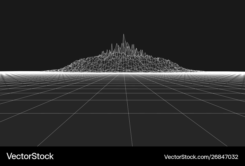 Chaotic signal in 3d cyber space technology Vector Image