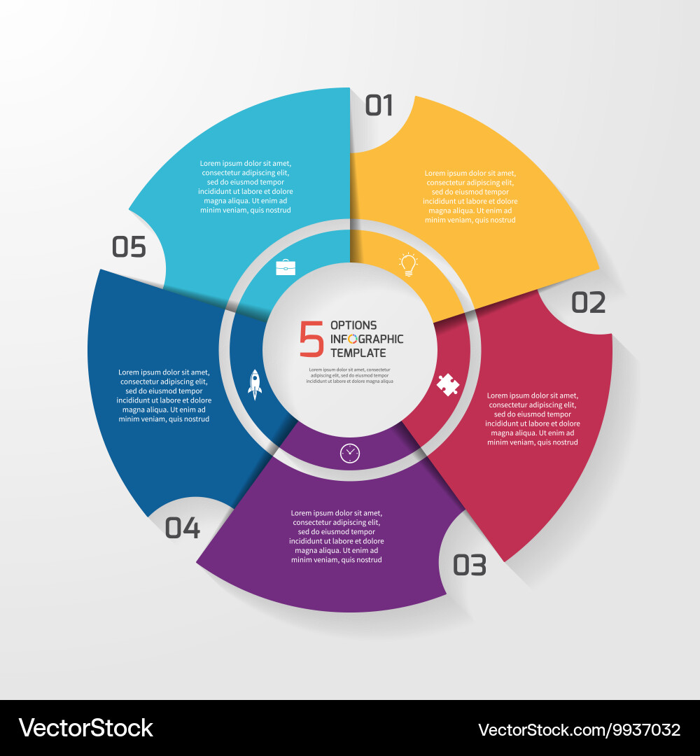 Circle infographic 5 options Royalty Free Vector Image