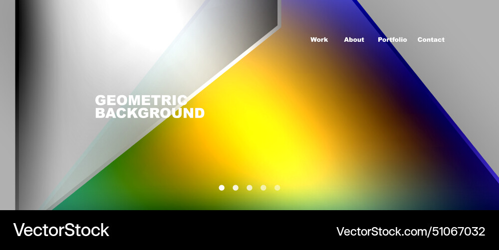 Colorful triangles on gray backdrop create Vector Image