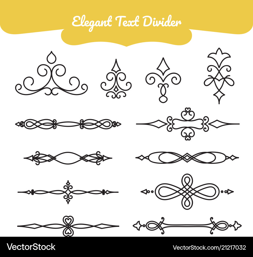 Elegant text divider Royalty Free Vector Image