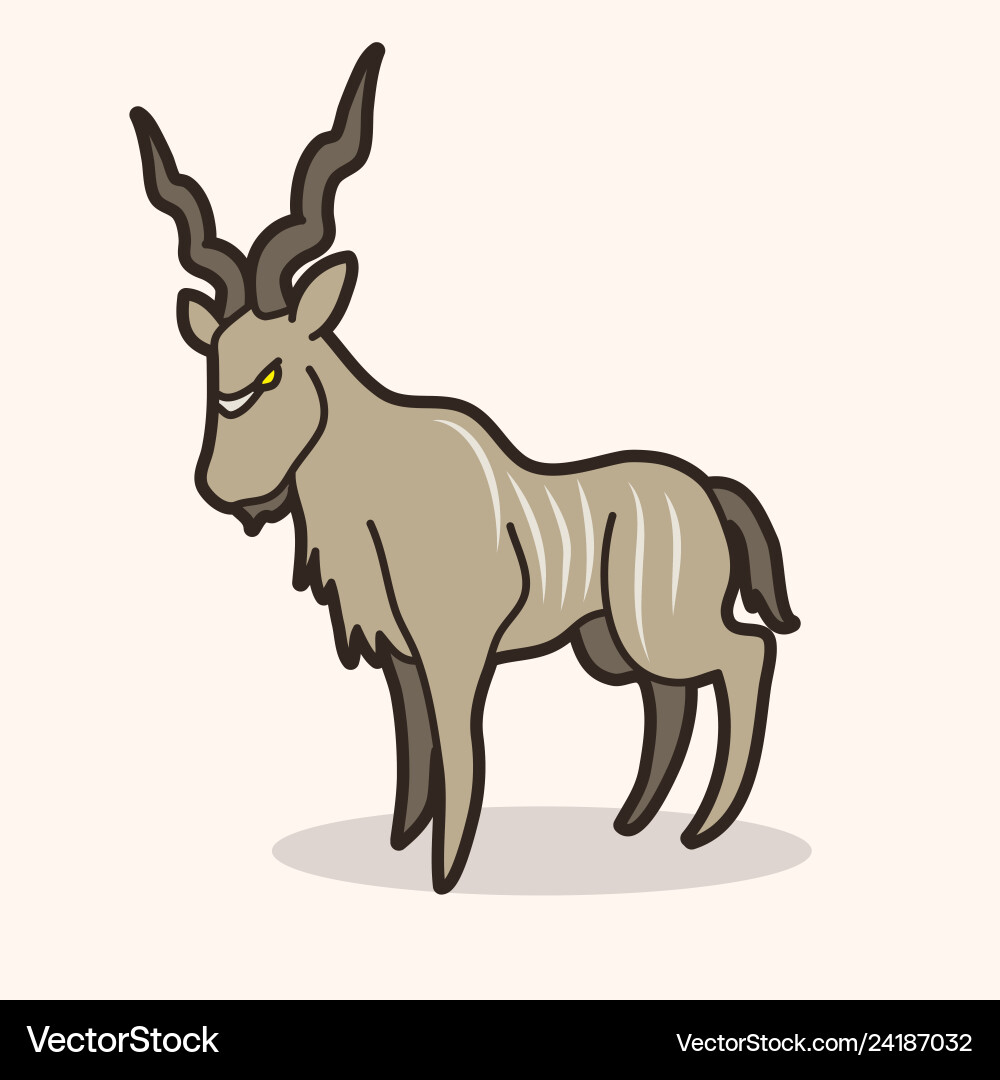 Kudu cartoon graphic Royalty Free Vector Image