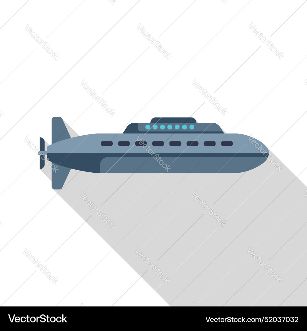 Large submarine floating in deep blue ocean water Vector Image
