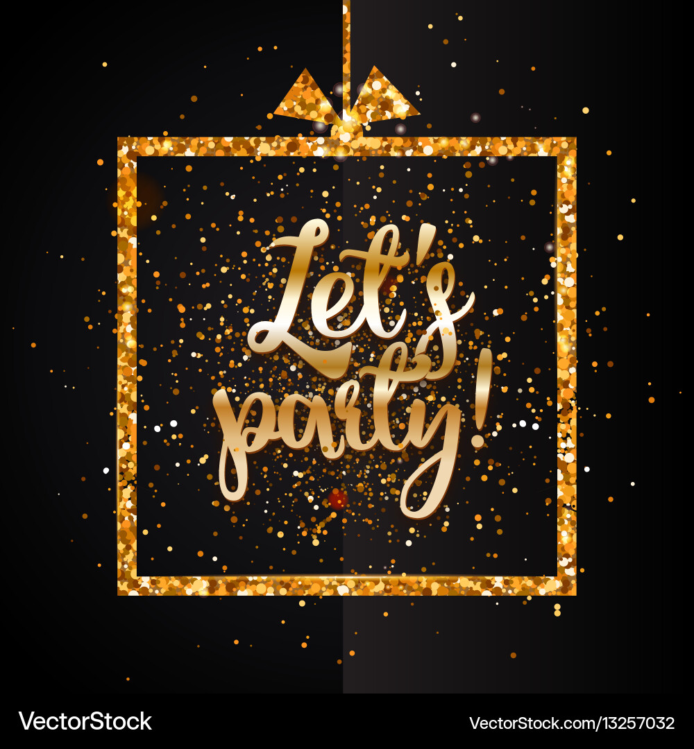 Lets party banner Royalty Free Vector Image - VectorStock