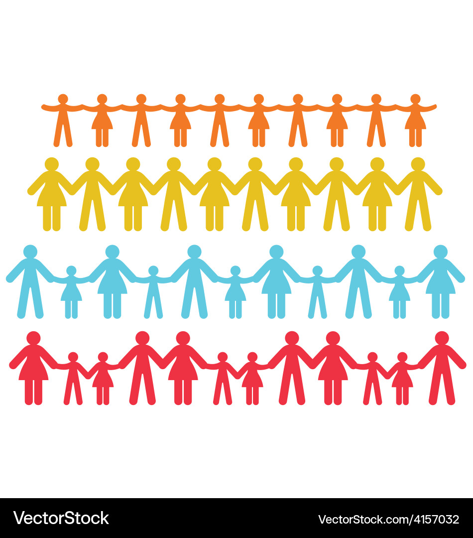 People chain Royalty Free Vector Image - VectorStock