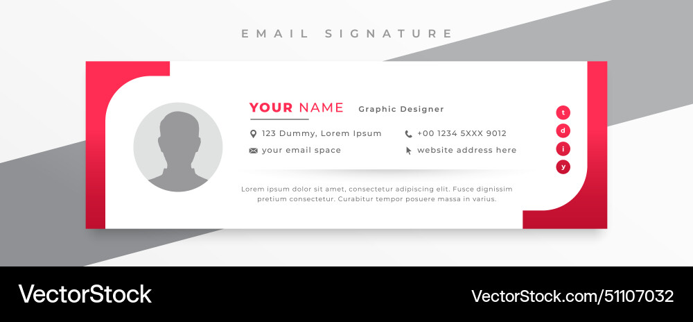Professional email footer template design Vector Image