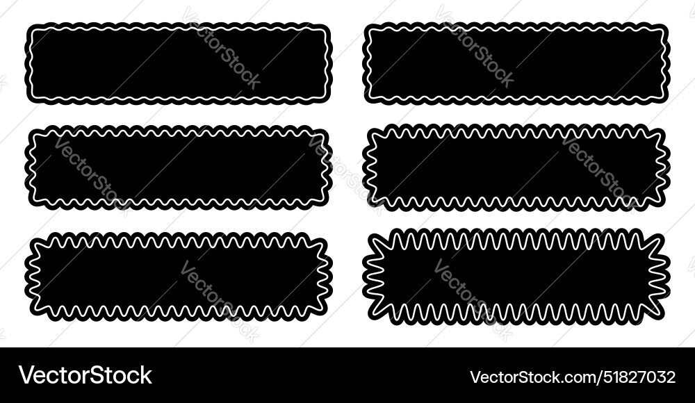 Set Of Rectangle Forms With Wiggly Edges Vector Image