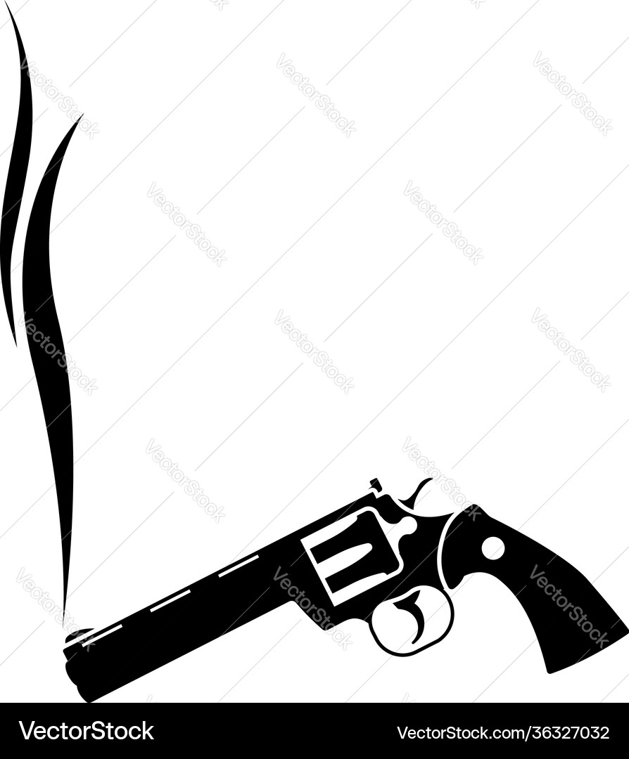 Smoking revolver icon Royalty Free Vector Image