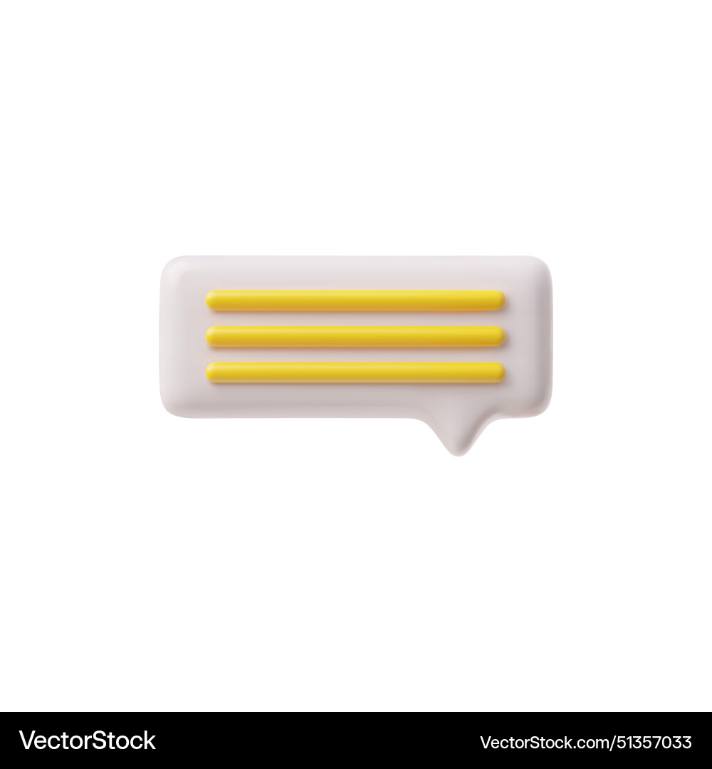 3d speech bubble icon Royalty Free Vector Image