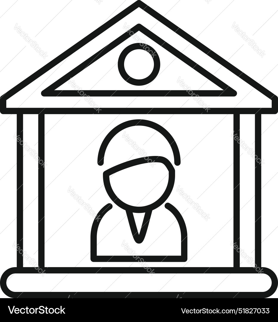 Bank teller standing at counter inside Royalty Free Vector