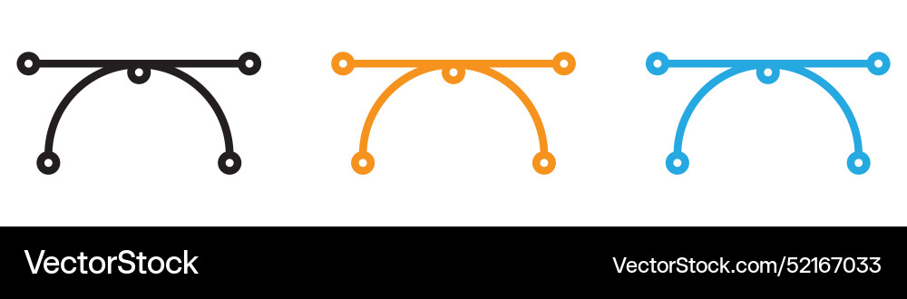 Bezier curve icon logo set collection for web app Vector Image