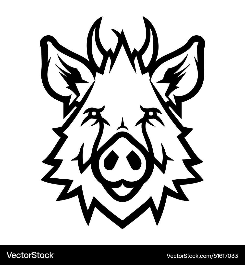 Boar logo or modern line icon art Royalty Free Vector Image