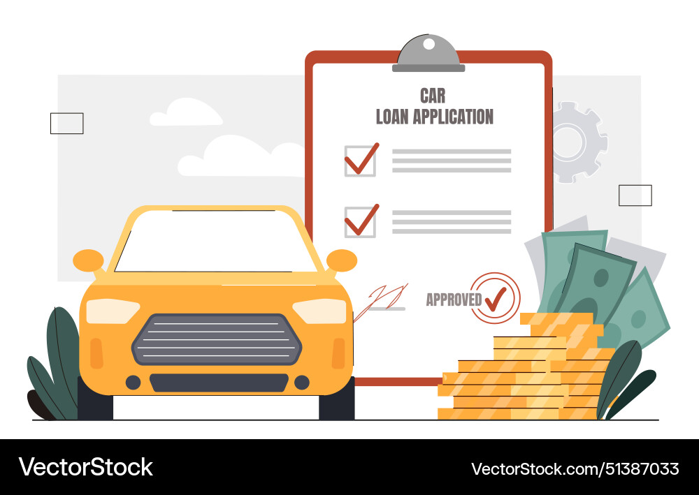 Car loan application financing concept Royalty Free Vector