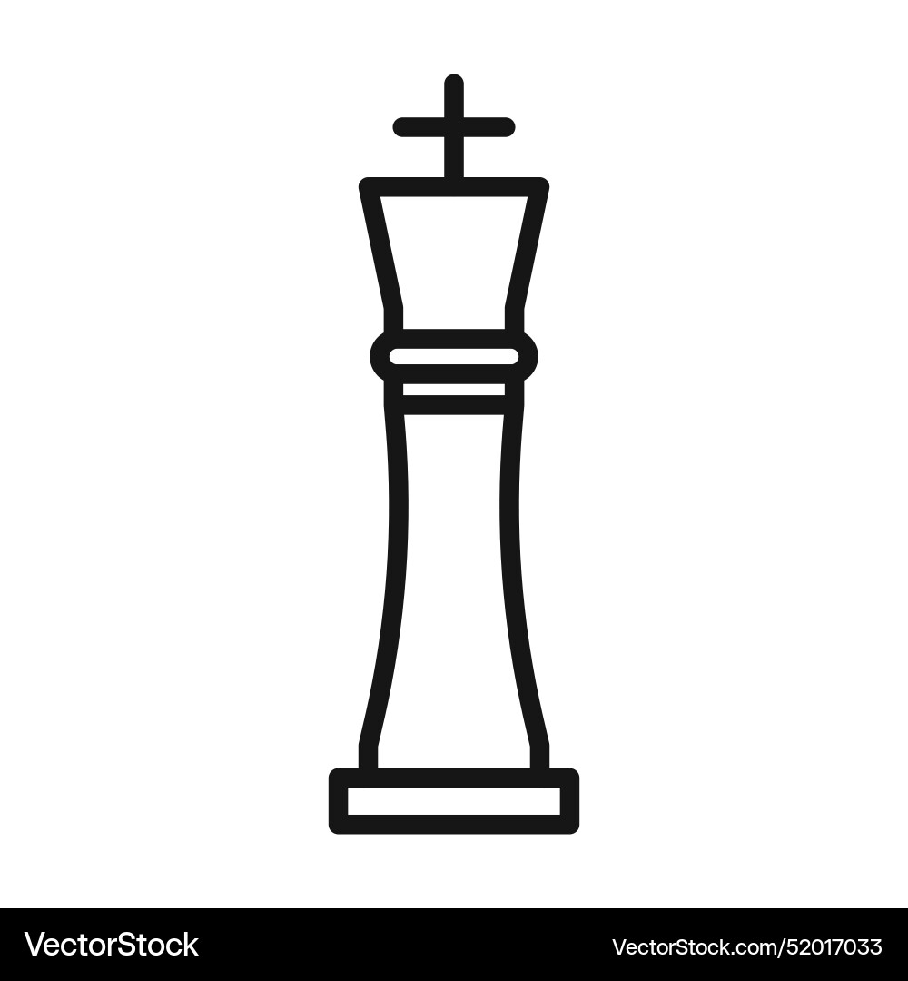 Chess king icon black line art Royalty Free Vector Image
