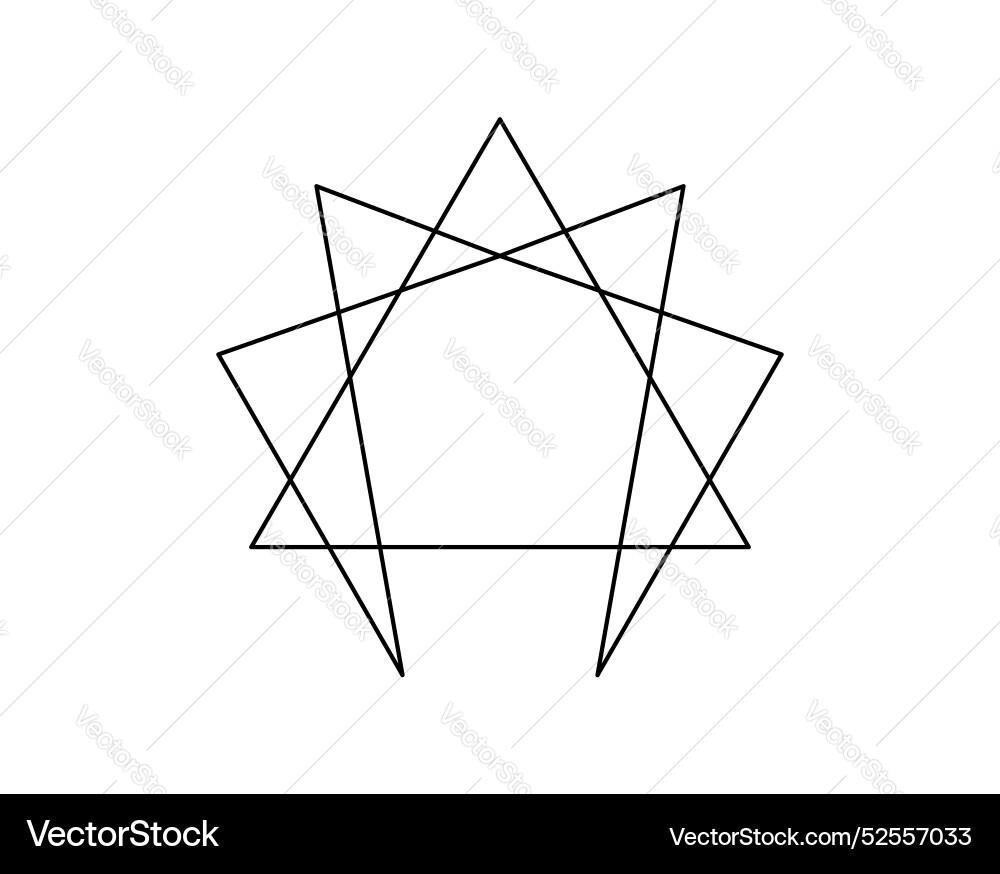 Enneagram Symbol - Personality Types Royalty Free Vector