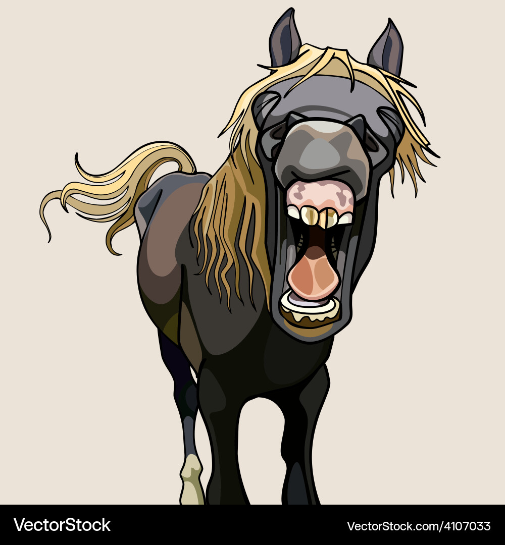 Exaggerated Horse Laughing Royalty Free Vector Image
