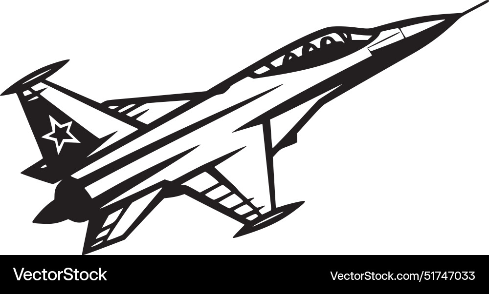 Fighter jet - minimalist and flat logo Royalty Free Vector