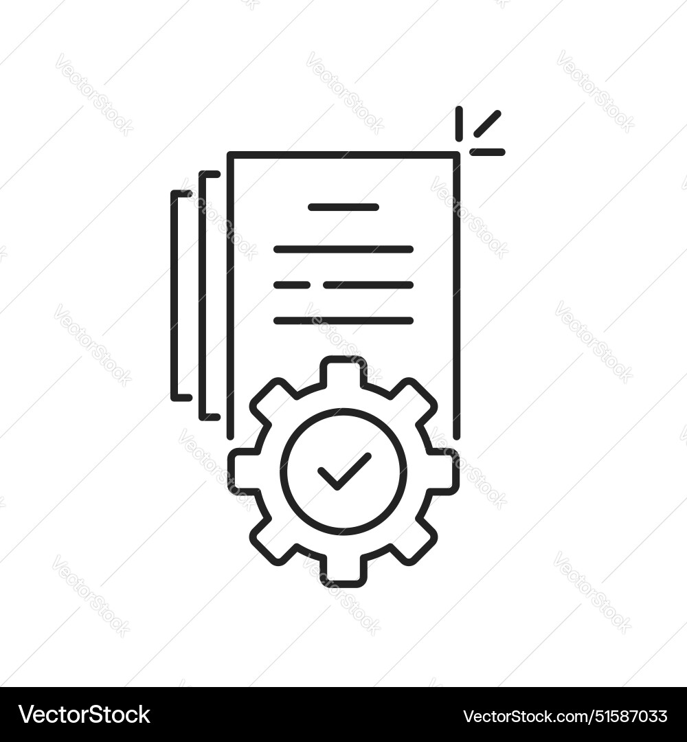 Gear with document like technical project icon Vector Image