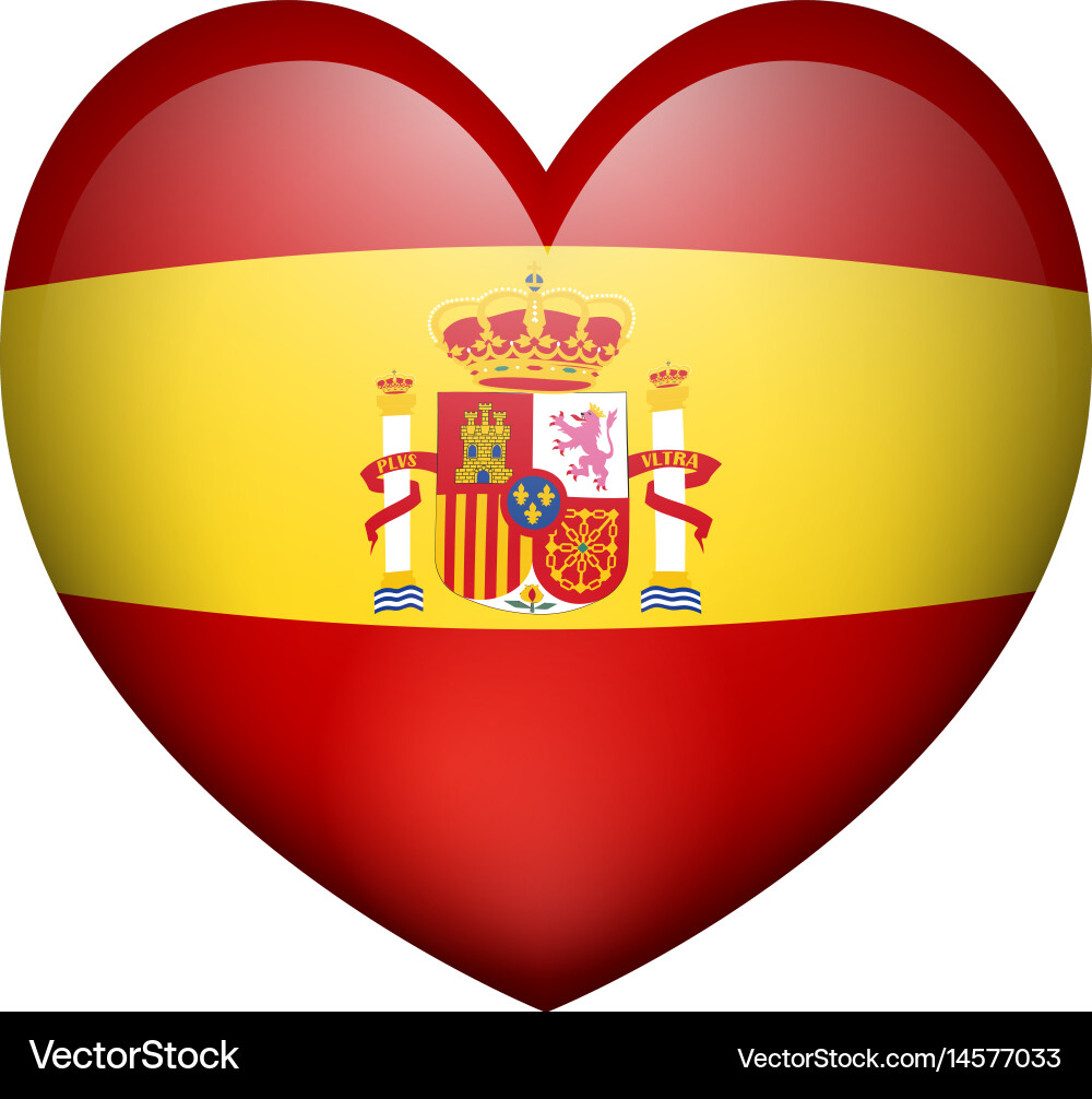Heart shape icon for spain flag Royalty Free Vector Image