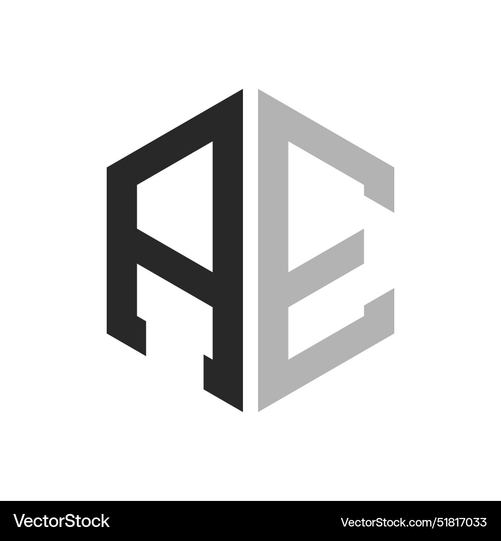 Modern unique hexagon letter ae logo design Vector Image