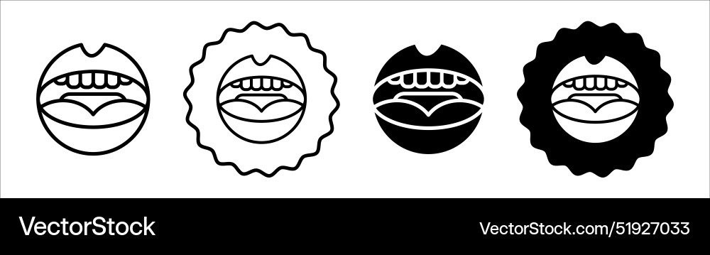 Mouth icon symbol set collection simple Royalty Free Vector
