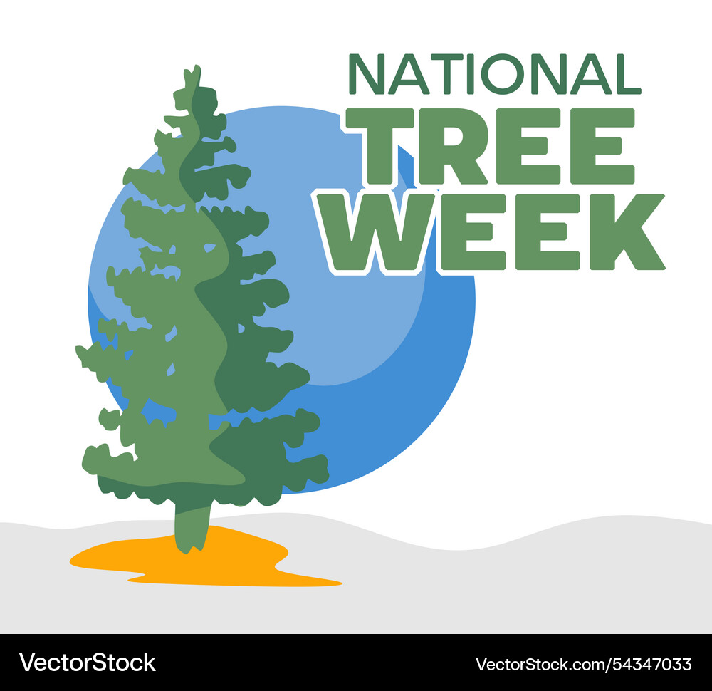 National tree week with silhouettes of trees Vector Image
