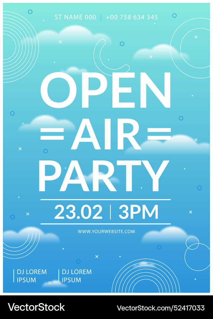 Open air party poster template Royalty Free Vector Image