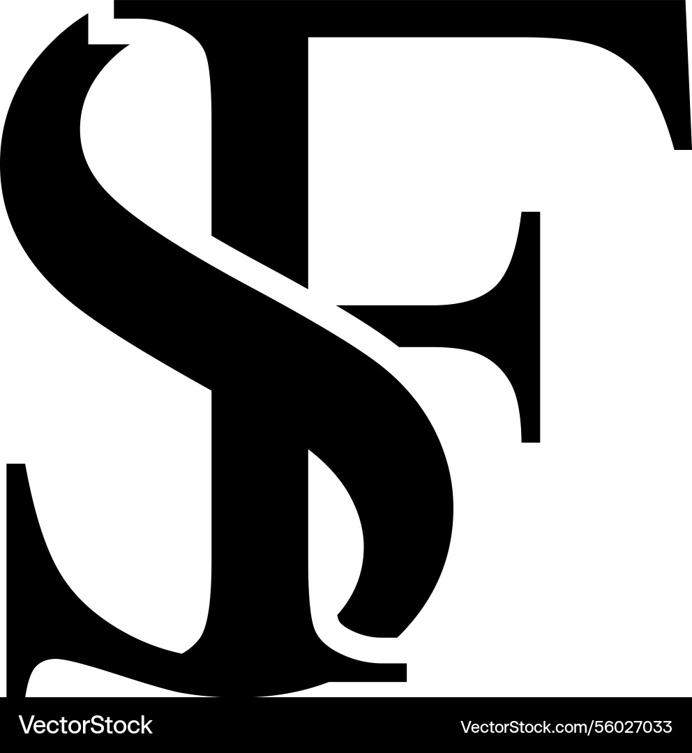Sf fs clothing logo Royalty Free Vector Image - VectorStock