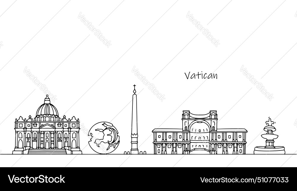 Sights of the vatican Royalty Free Vector Image