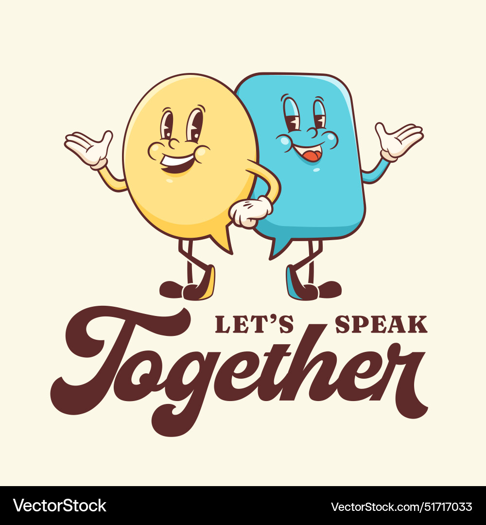 Talk language learning group of characters Vector Image