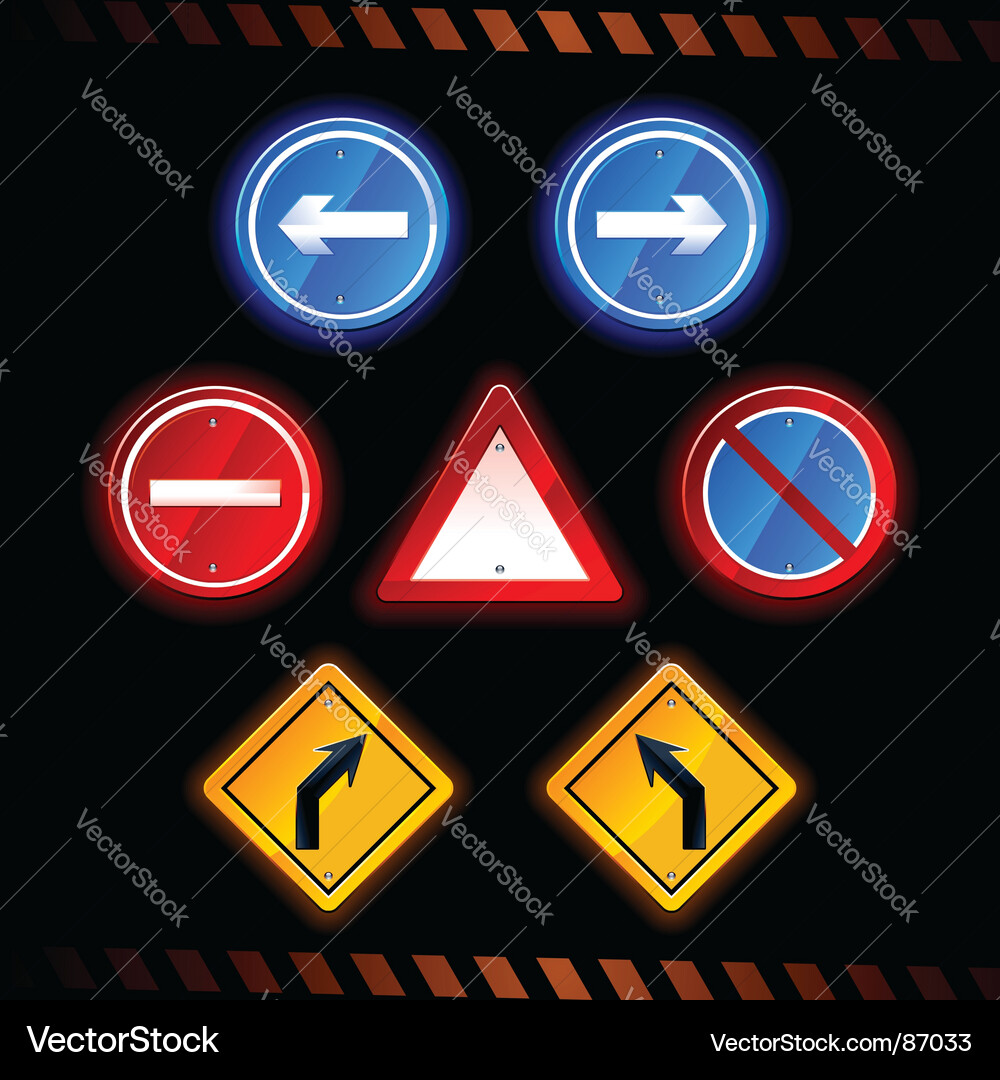 Traffic Signs Collection Royalty Free Vector Image