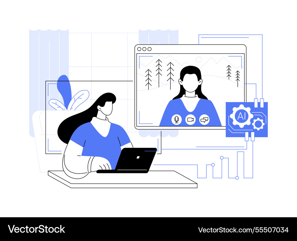 Ai-powered virtual backgrounds abstract concept Vector Image