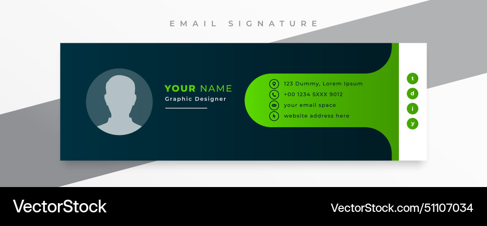 Business email sign card template with digital Vector Image