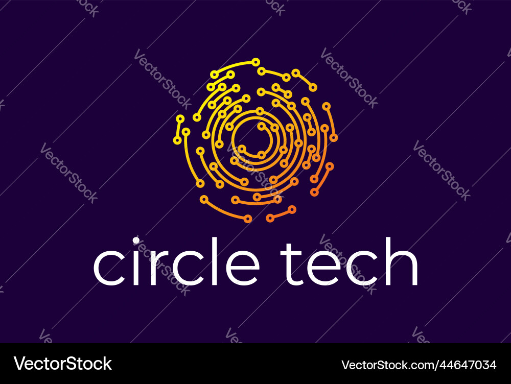 Circle circular round digital electronic circuit Vector Image