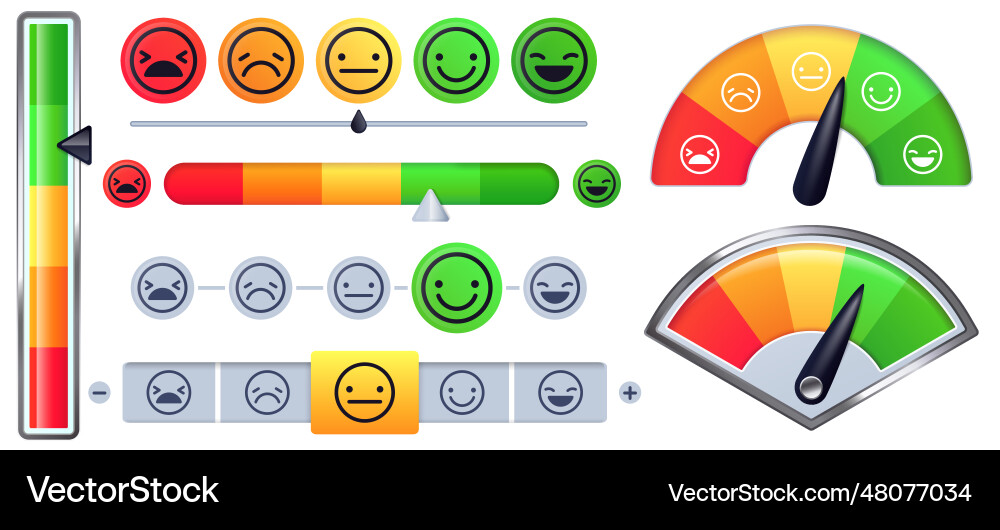 Customer satisfaction meter scale rate Royalty Free Vector