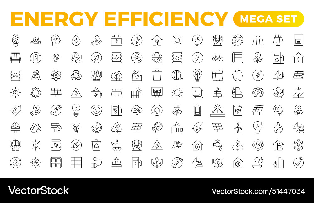 Energy efficiency icon set Royalty Free Vector Image
