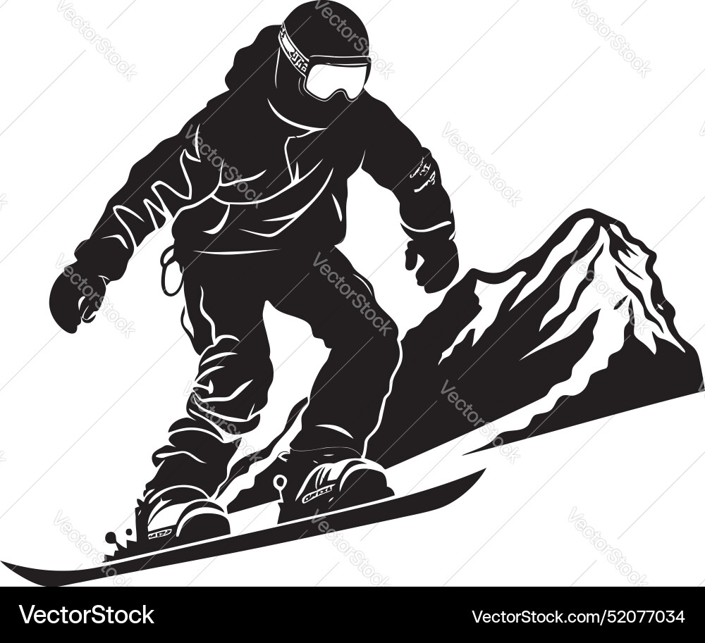 Mountain maverick snowboarding man icon design Vector Image