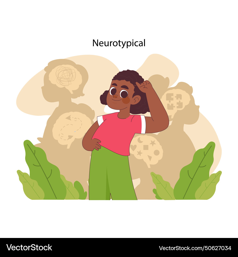Neurotypical concept flat Royalty Free Vector Image
