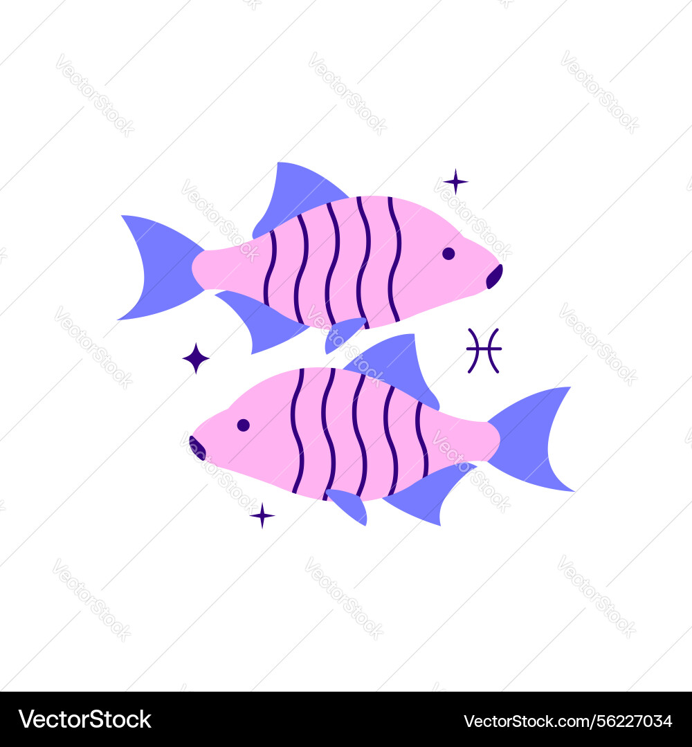 Pisces zodiac sign Royalty Free Vector Image - VectorStock