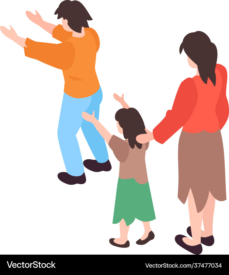 Poor Family Seeking Help Royalty Free Vector Image
