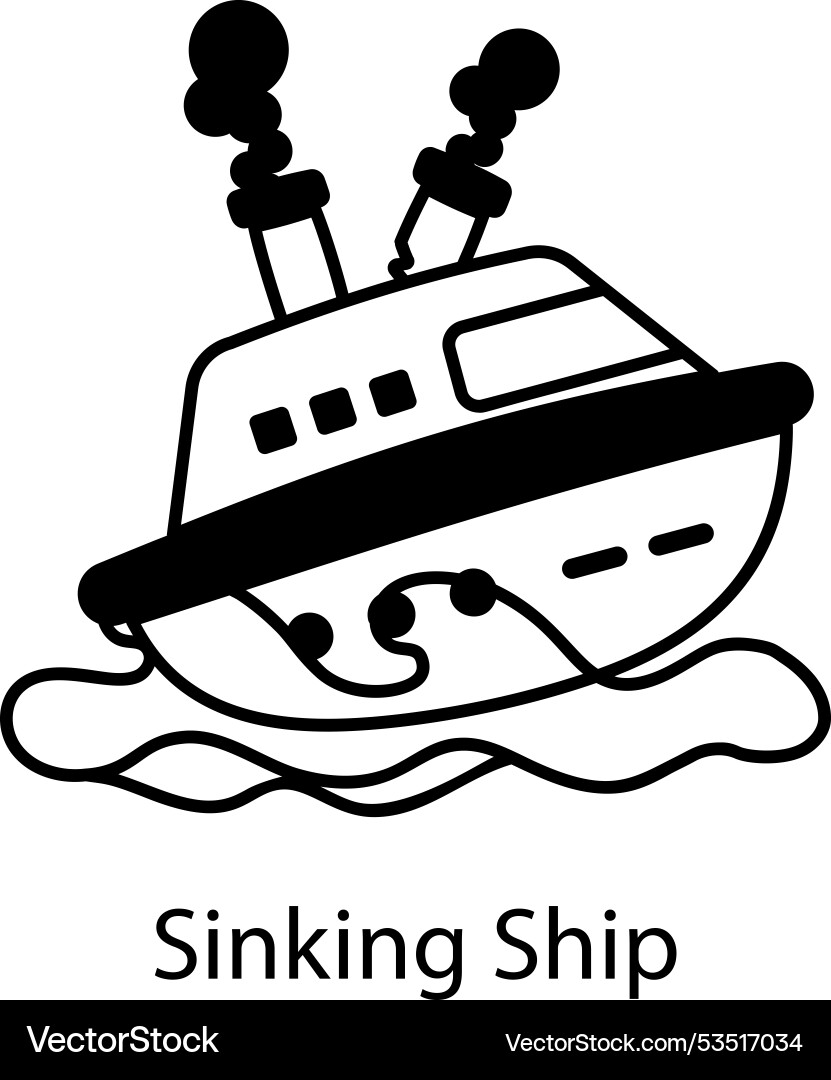 Sinking ship Royalty Free Vector Image - VectorStock