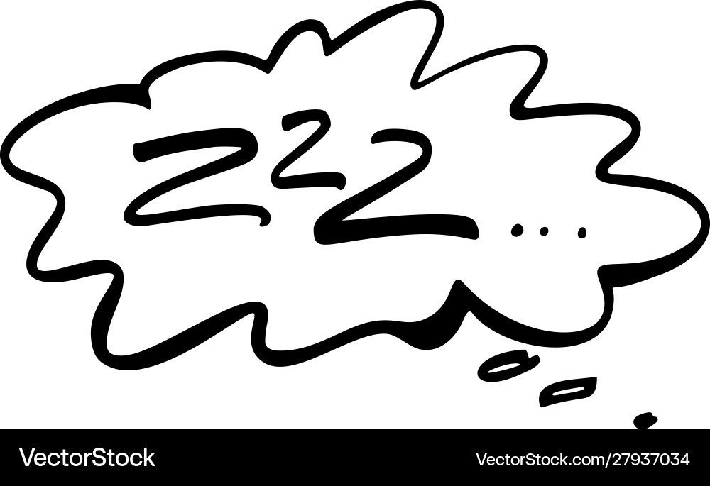 Sleep comic speech bubble zzz Royalty Free Vector Image