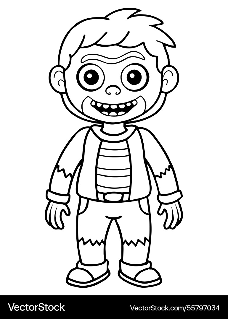 Zombie apocalypse coloring page for kids Vector Image