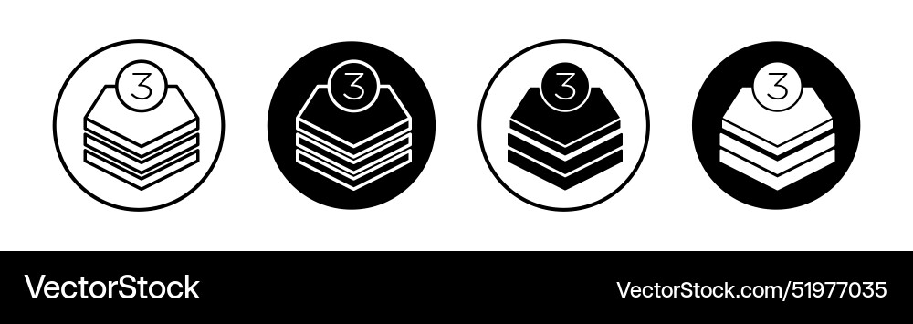 3 layers icon mark in filled style Royalty Free Vector Image