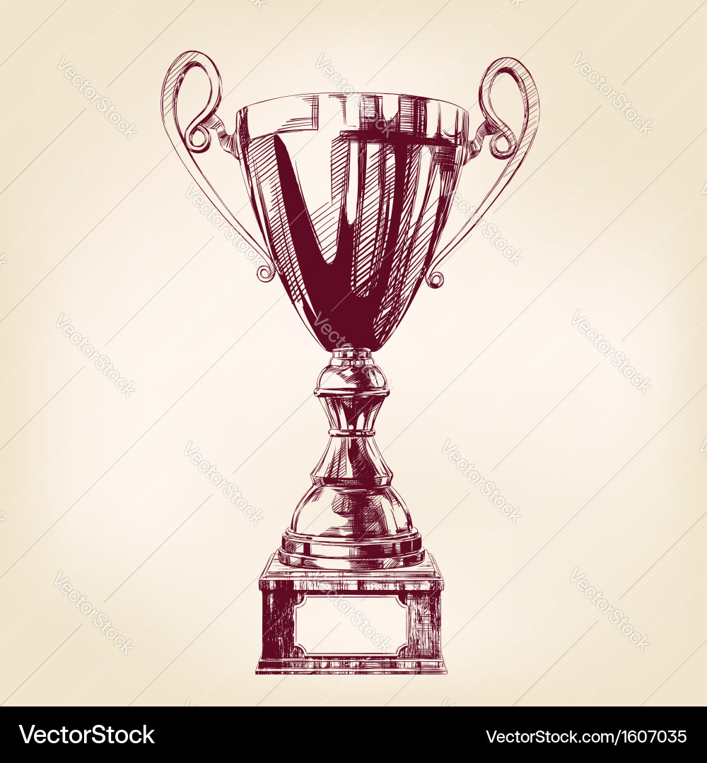 Award trophy hand drawn Royalty Free Vector Image