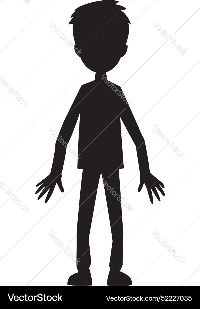 Comic curves black stickman icon in sleek Vector Image