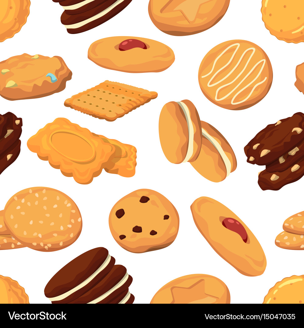 Different cookies in cartoon style Royalty Free Vector Image
