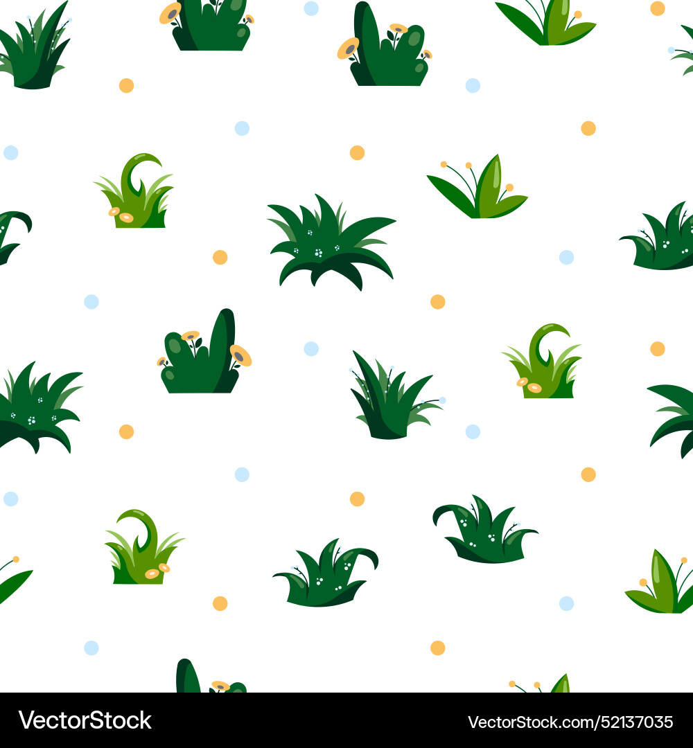 Growing grass and plant seamless pattern Vector Image