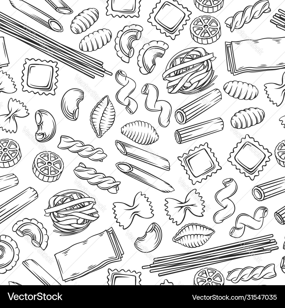 Italian pasta seamless pattern Royalty Free Vector Image