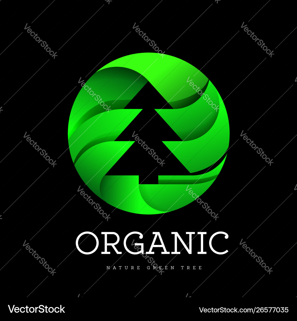 Organic tree spruce sign on a white background Vector Image