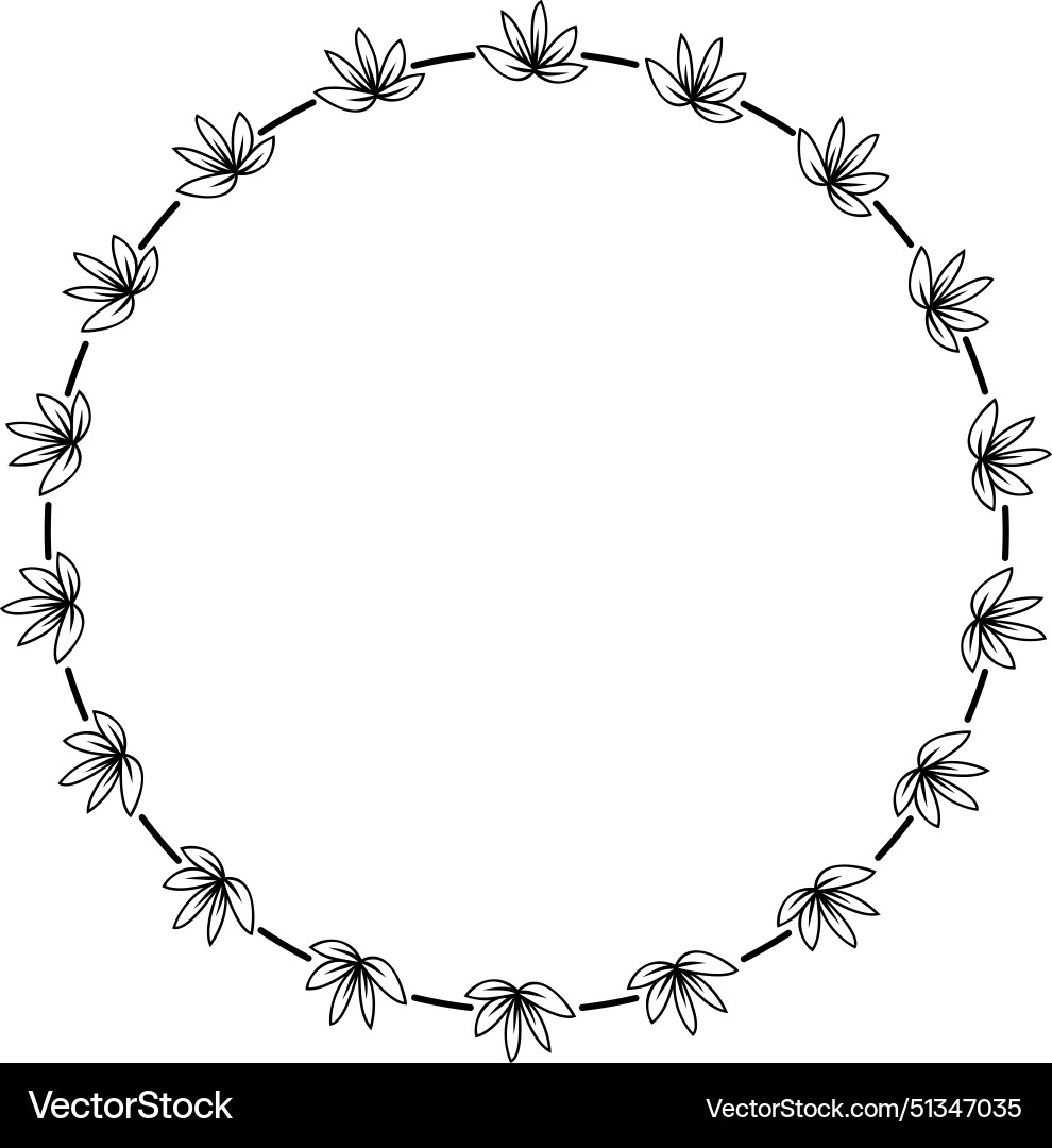 Round floral border design elegant circle wreath Vector Image